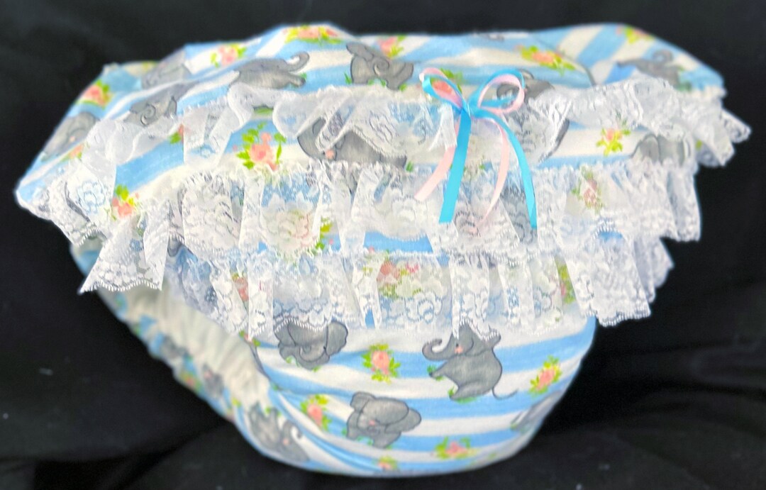 Waddle Diaper Spread Diaper Floating Dumbo Elephants With Ruffles in ...