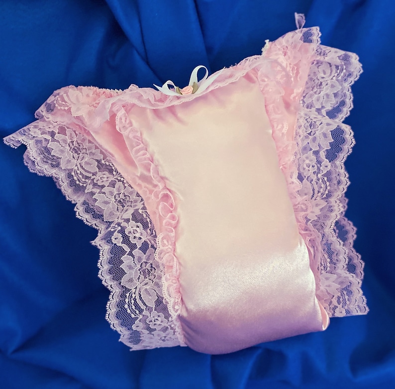 Bikini Waddle Diaper in Satin With Lace Spread Diaper for ABDL - Etsy