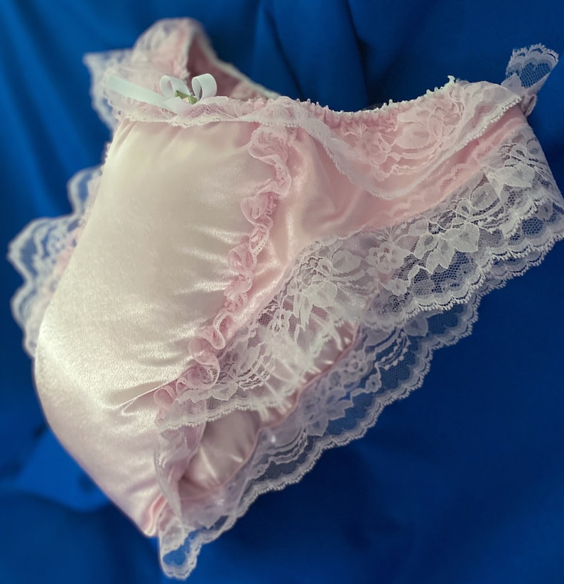 Bikini Waddle Diaper in Satin With Lace Spread Diaper for ABDL - Etsy