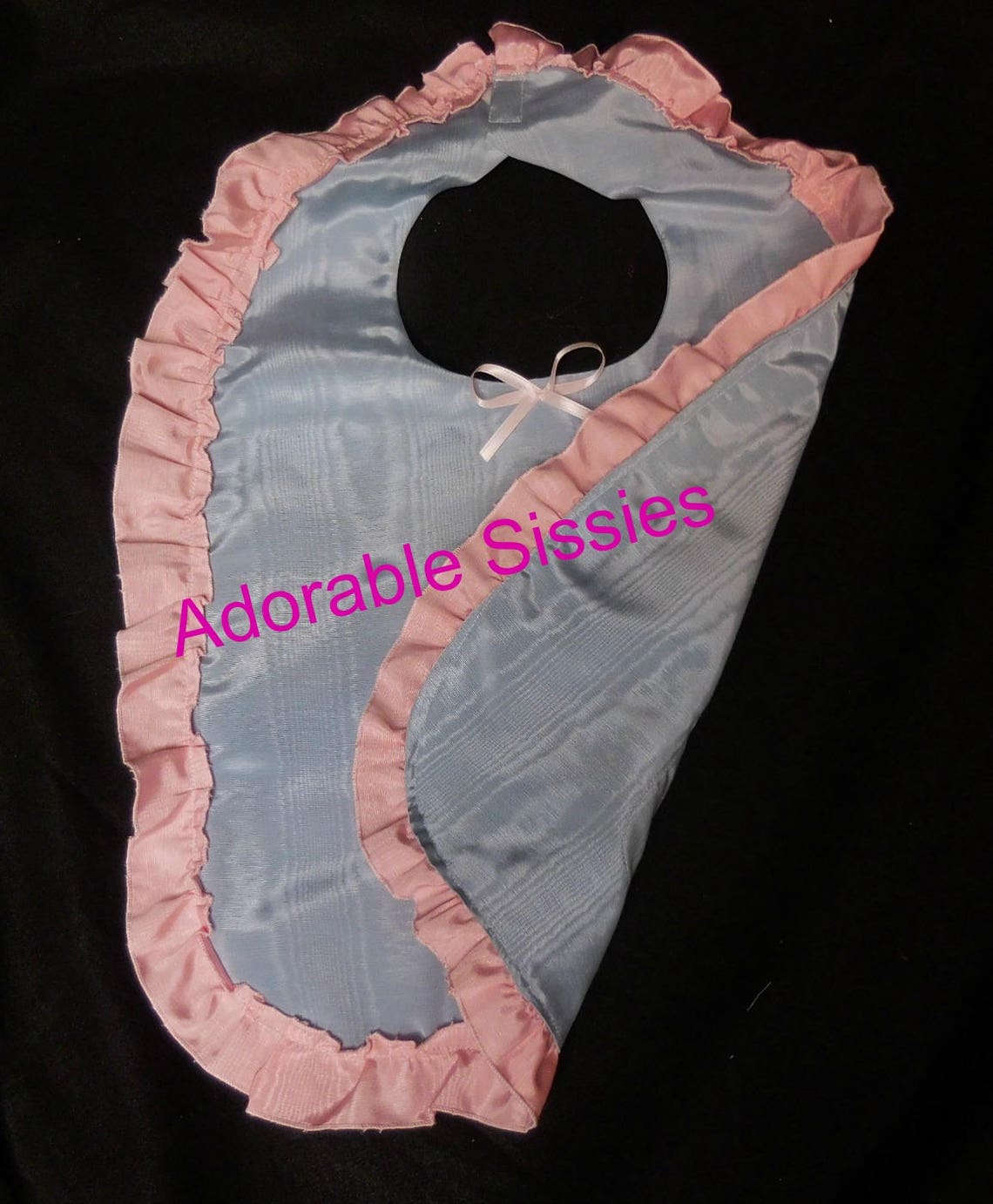 Adult Bib for Adult Baby Made of Fancy Moire Taffeta for Abdl - Etsy