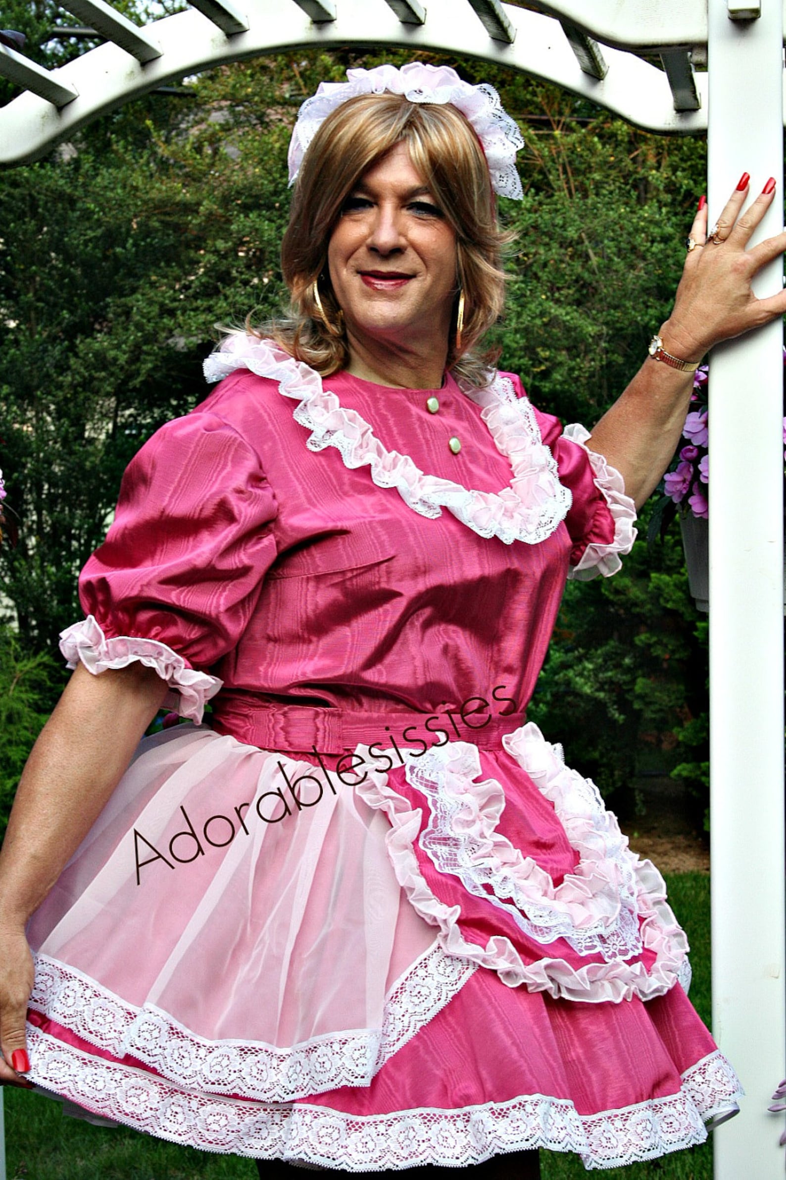 Custom Made Sissy Versatile Maid Dress in Pink Moire Taffeta With ...