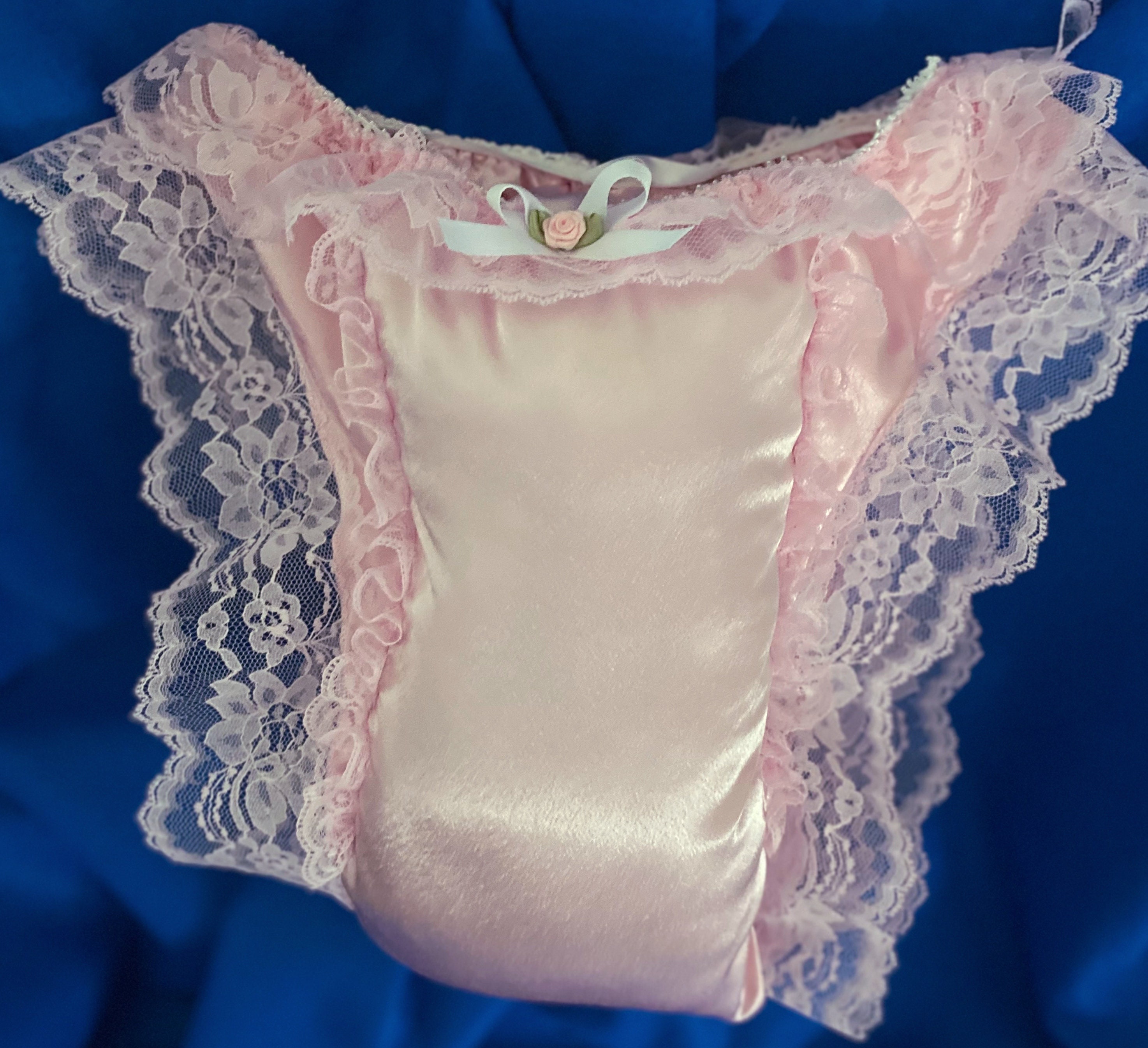 Bikini Waddle Diaper in Satin With Lace Spread Diaper for ABDL - Etsy