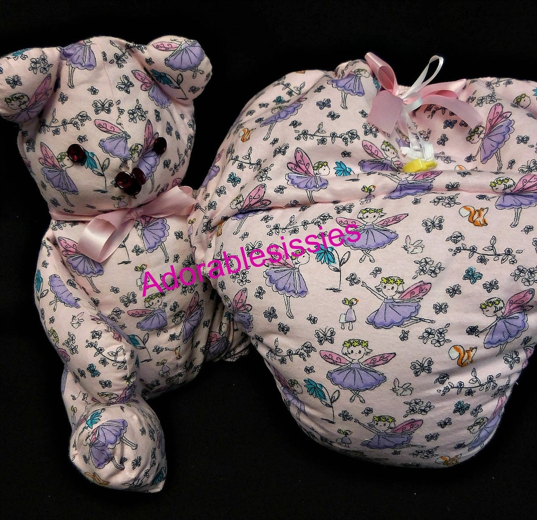 TEDDY BEAR With Matching Waddle Diaper Spread Diaper & Matching Teddy ...