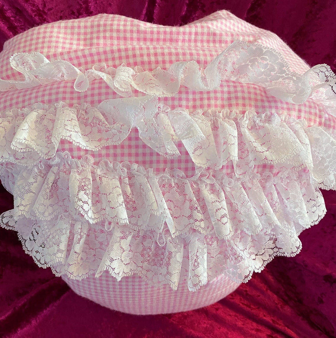Waddle Diaper Spread Diaper Pink and White Gingham for the Ruffles ...