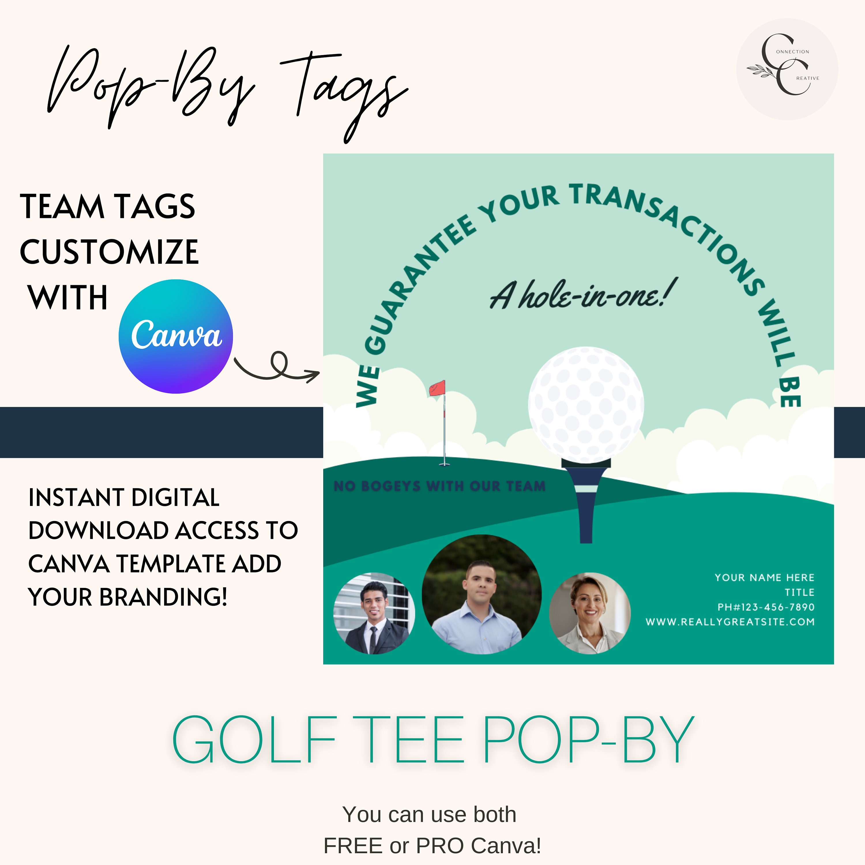Pop Bys, Golf Theme, Tees Pop by Real Estate Marketing, Editable Tags ...