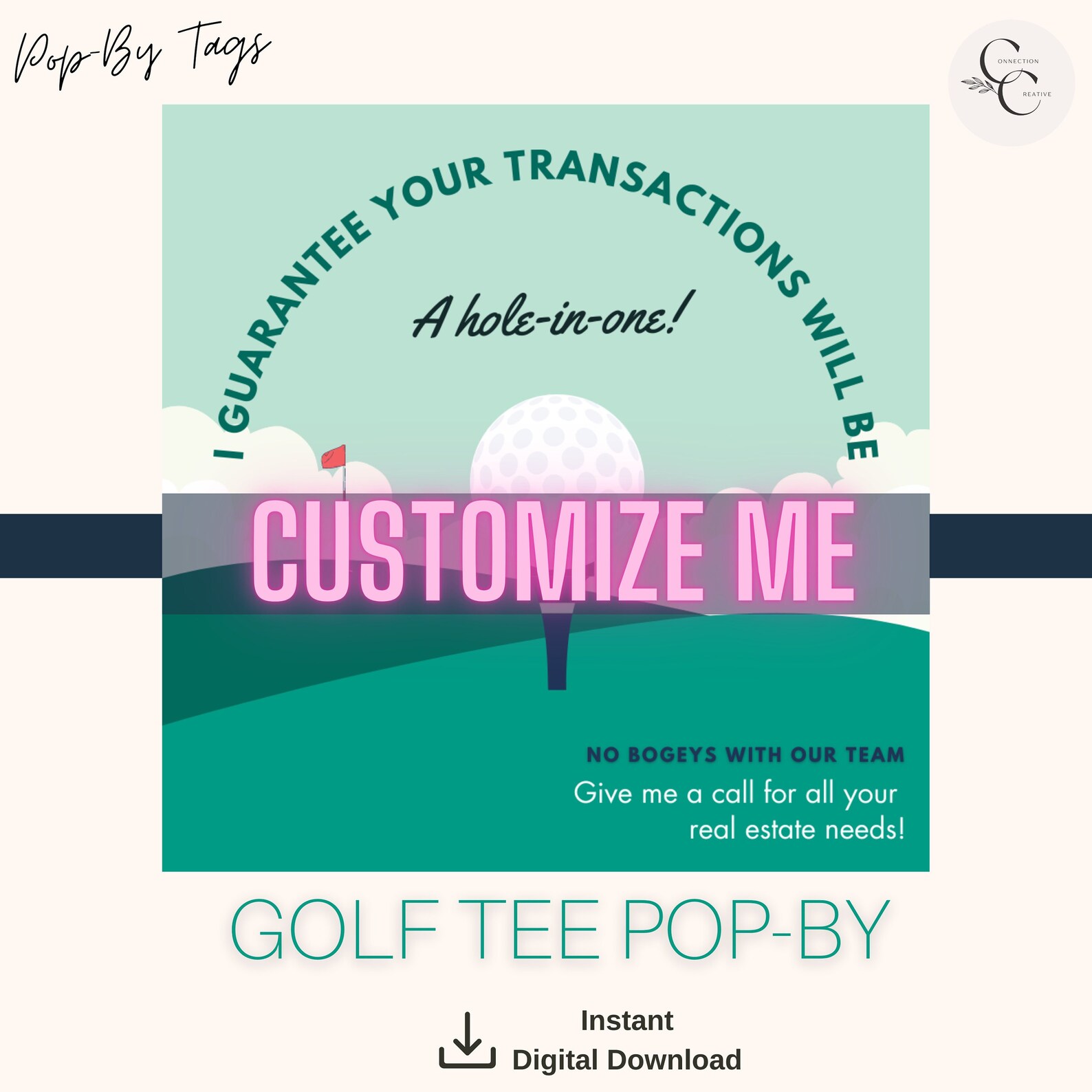 Pop Bys, Golf Theme, Tees Pop by Real Estate Marketing, Editable Tags ...
