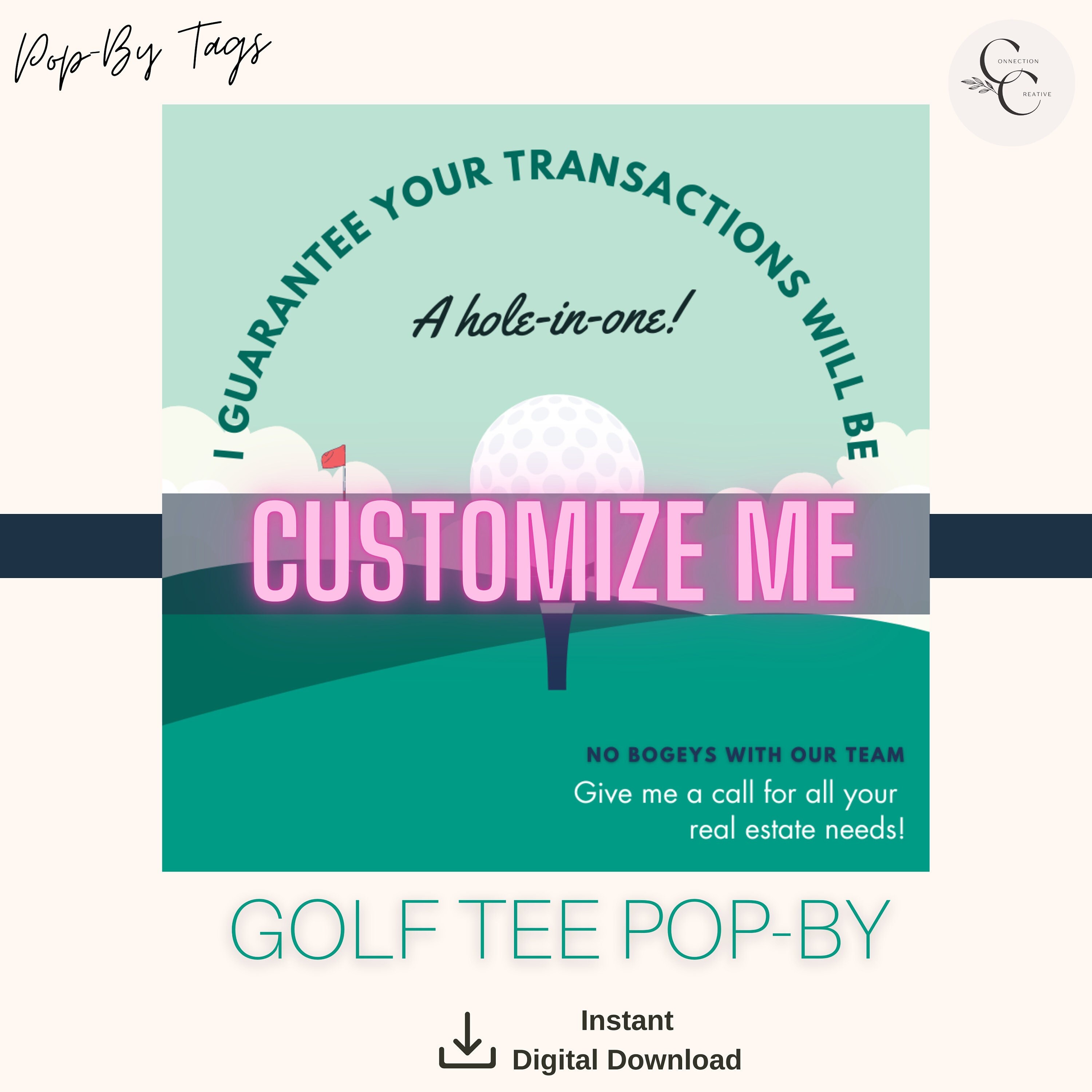 Pop Bys, Golf Theme, Tees Pop by Real Estate Marketing, Editable Tags ...