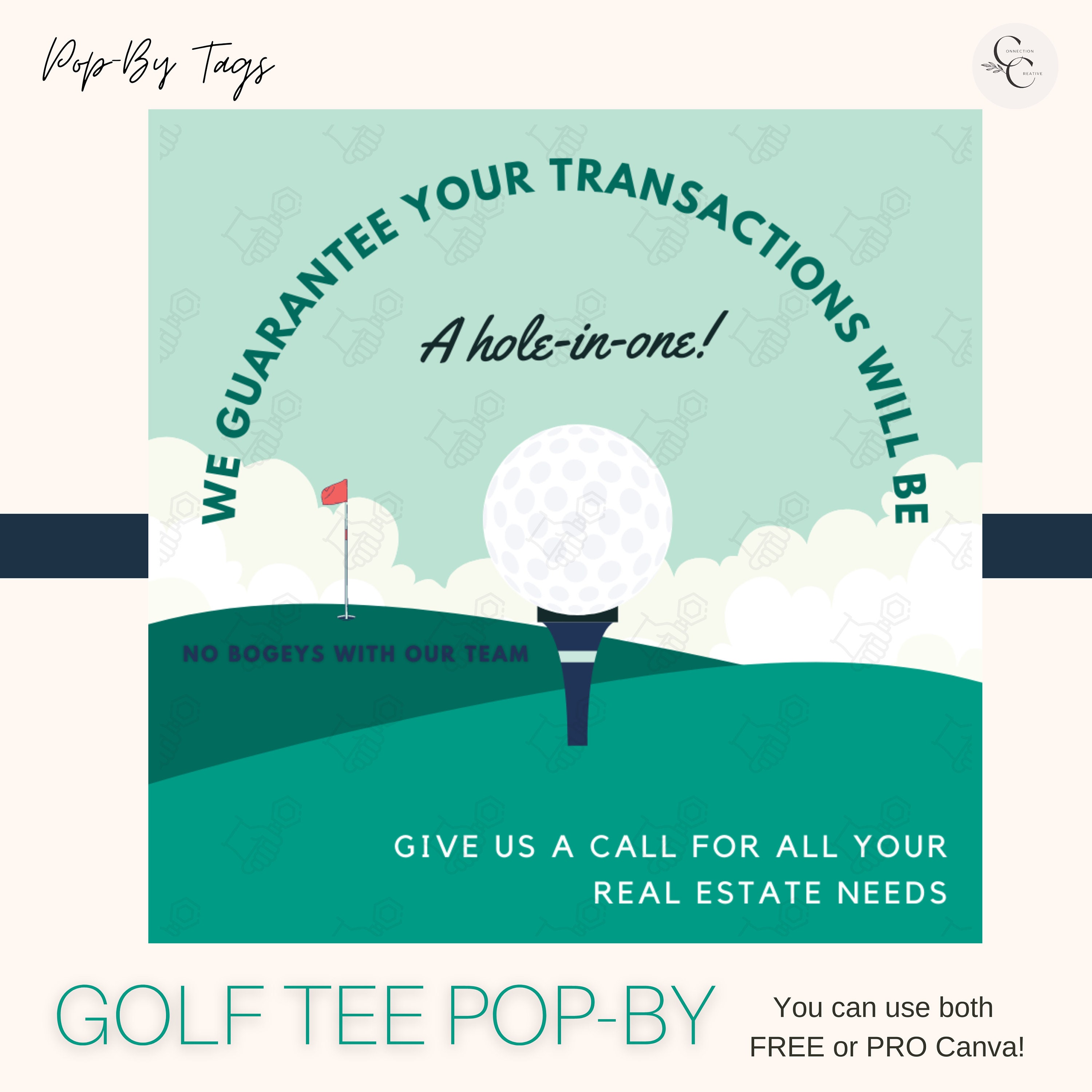 Pop Bys, Golf Theme, Tees Pop by Real Estate Marketing, Editable Tags ...