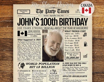 Back in 1923 Personalized 100th Birthday Gift for Men or - Etsy