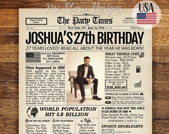 27th Birthday Party Pack Black & Silver Happy Birthday - Etsy