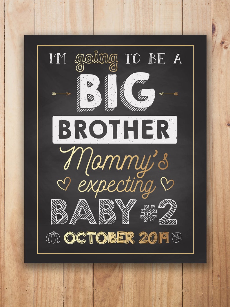 Announcements Big Brother Pregnancy Announcement Sign PRINTABLE baby on ...