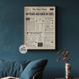 Back in 1985 UK | 40th Birthday Gift for Women or Men | 1985 Newspaper ...