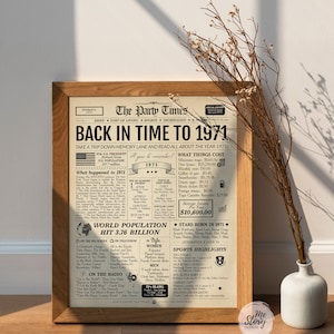 Back in 1971 Newspaper Sign, 53rd Birthday Gift, 53rd Anniversary, Back ...