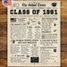 Class of 1981 NEWSPAPER Poster 1981 Class Reunion High School Reunion ...