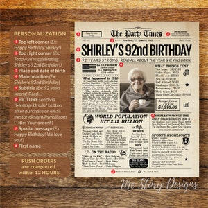 92nd Birthday Gift for Grandma or Grandpa 92nd Birthday - Etsy