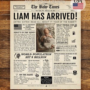 Newborn Gift Newspaper Poster Unique Baby Boy Gift Baby - Etsy