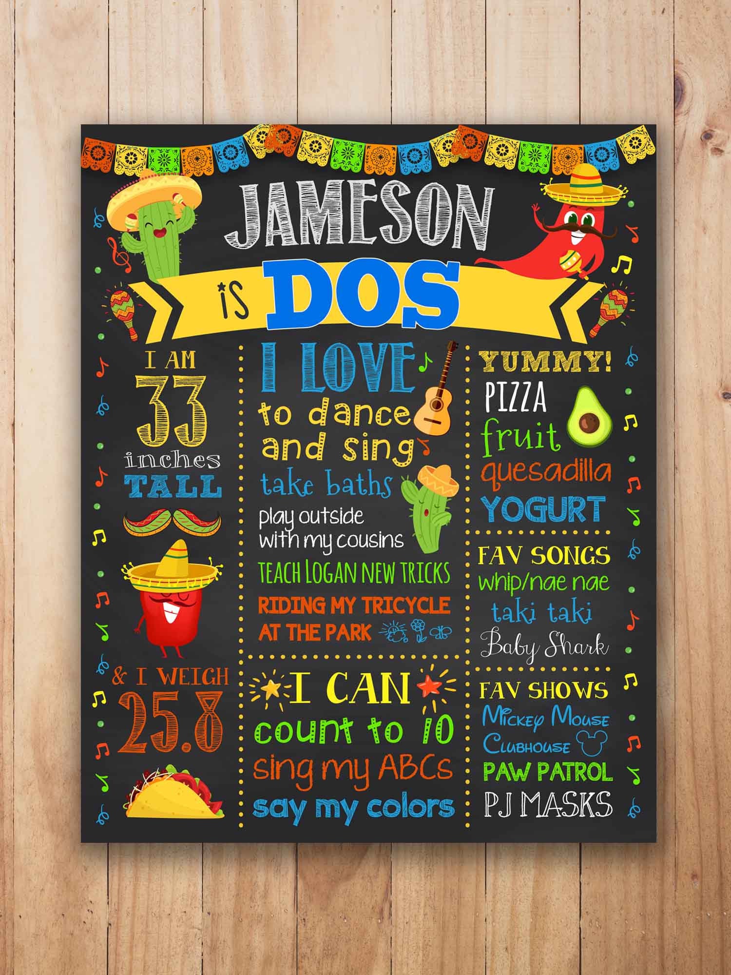 Banners & Signs First Fiesta Board Mexican Party Chalkboard Sign ...