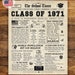 Class of 1971 NEWSPAPER Poster 1971 Class Reunion High - Etsy