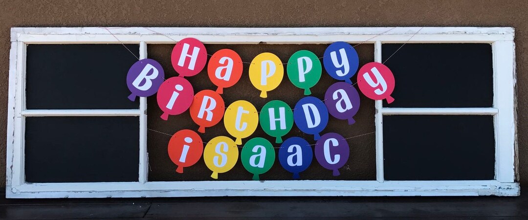 Balloon Themed Birthday Banner - Etsy