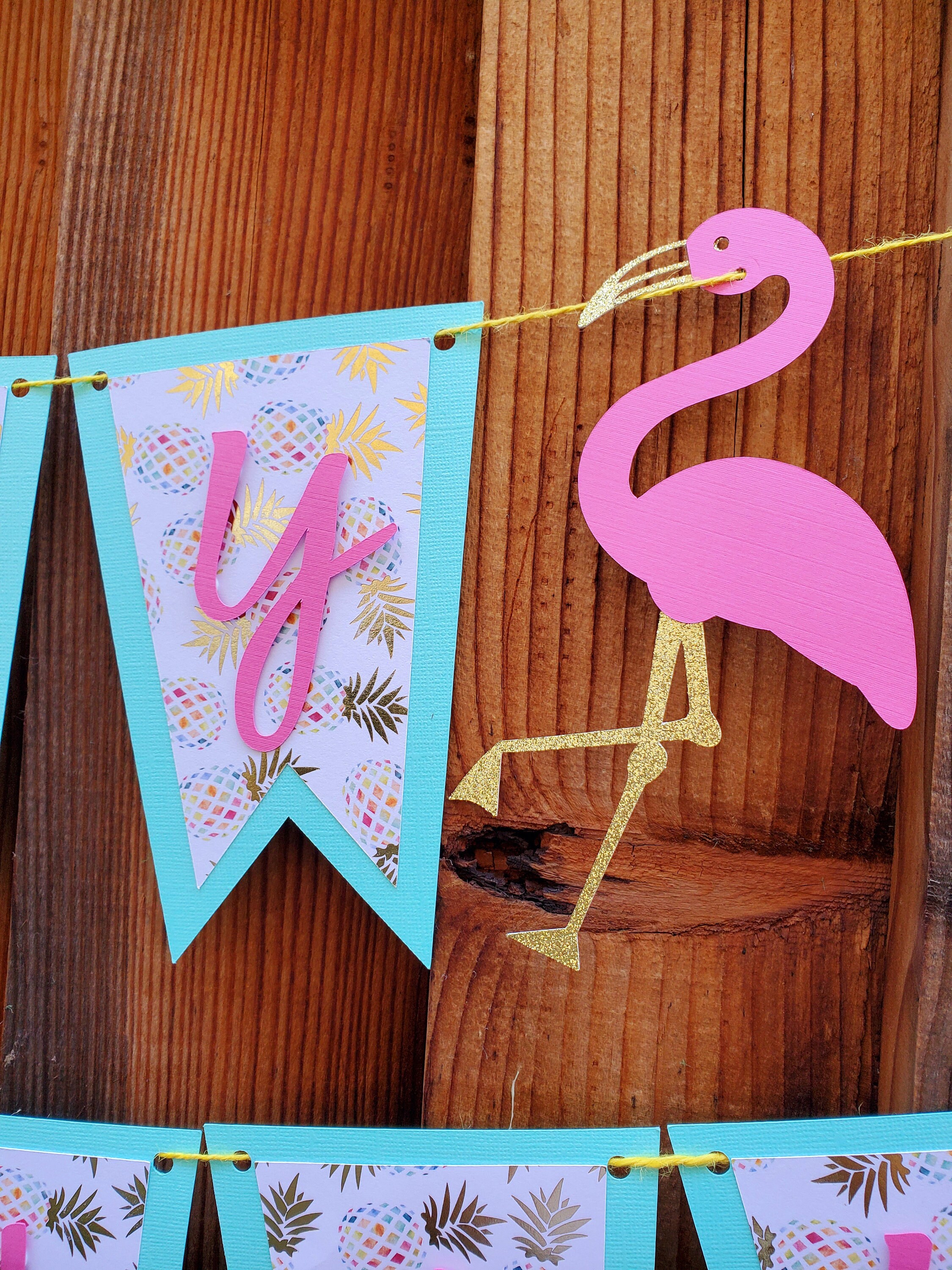 Tropical Happy Birthday Banner | Etsy