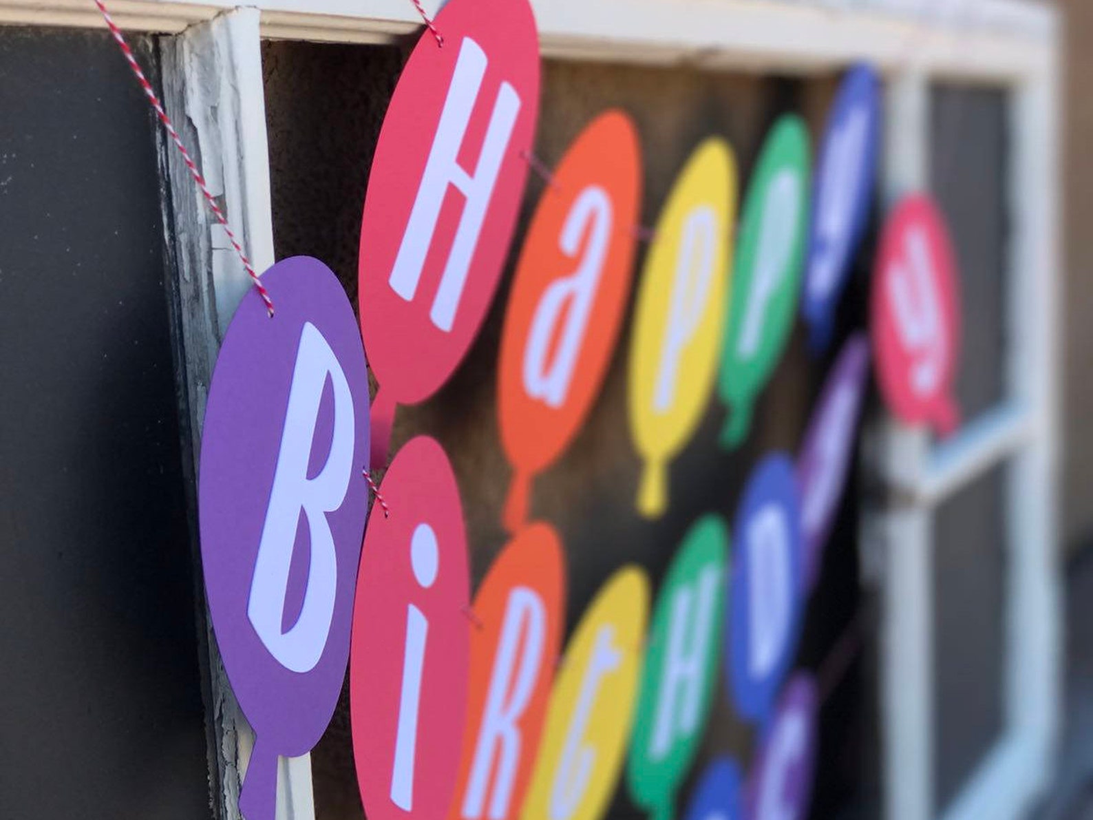 Balloon Themed Birthday Banner - Etsy