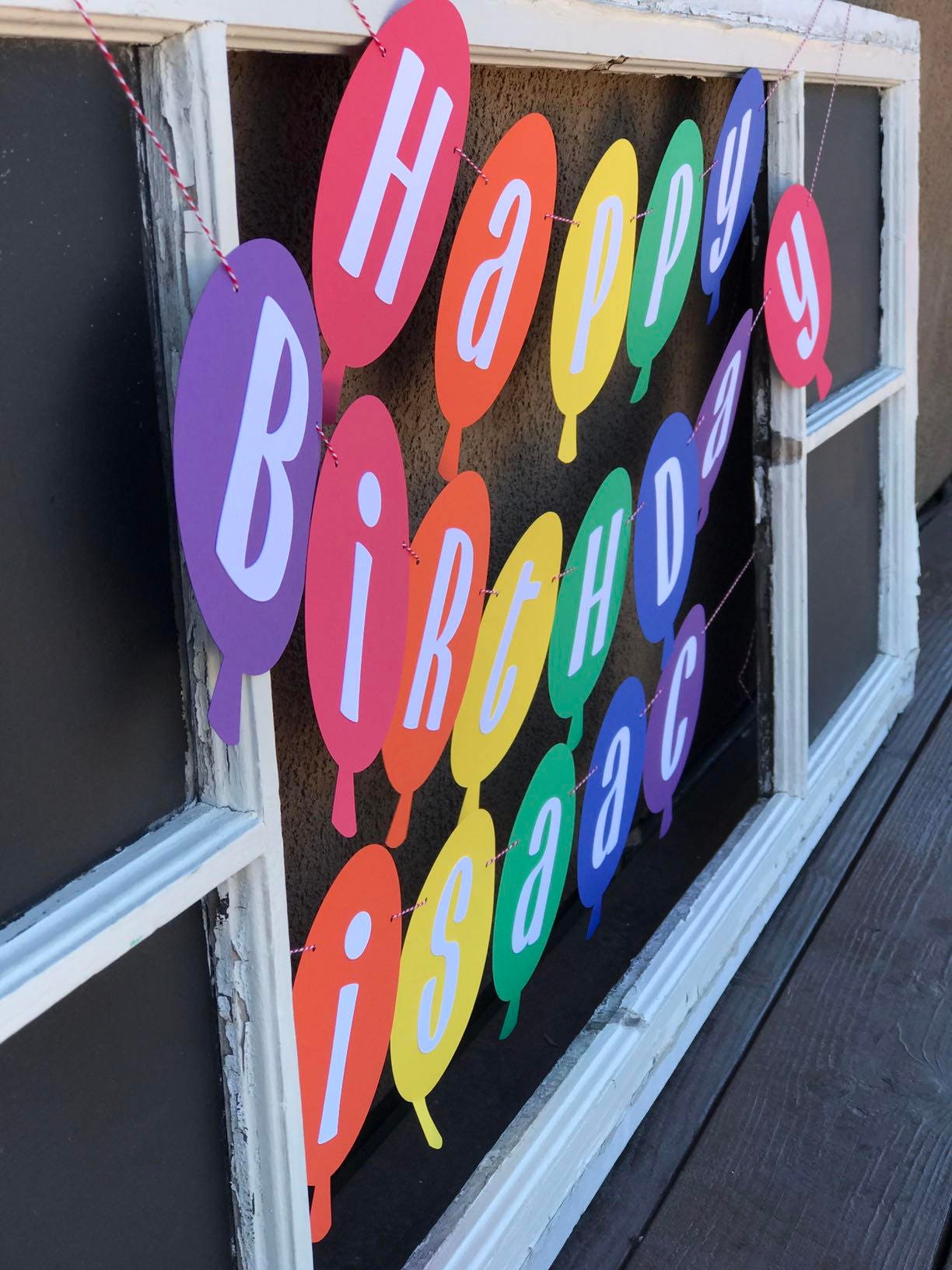 Balloon Themed Birthday Banner - Etsy