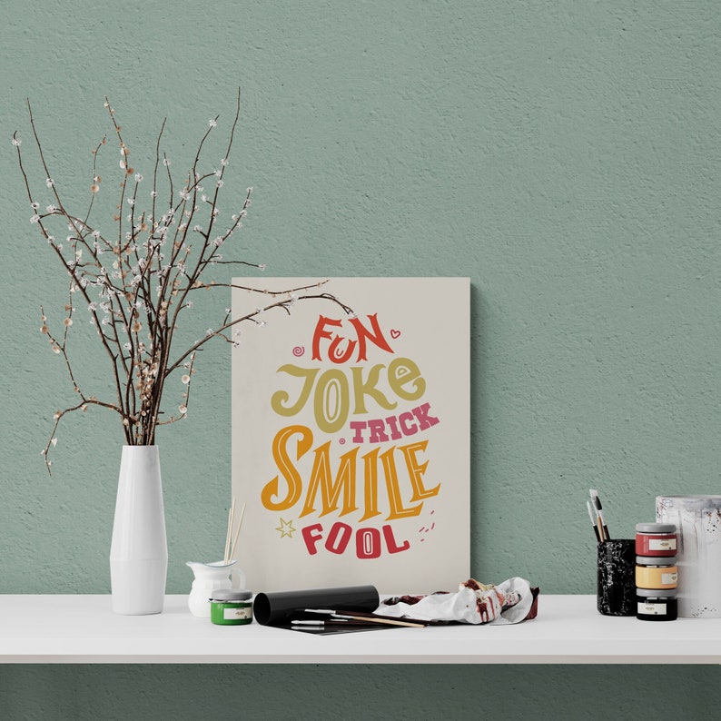 Downloadable Lettering Illustration. Wall Art. “fun Joke Trick Smile ...