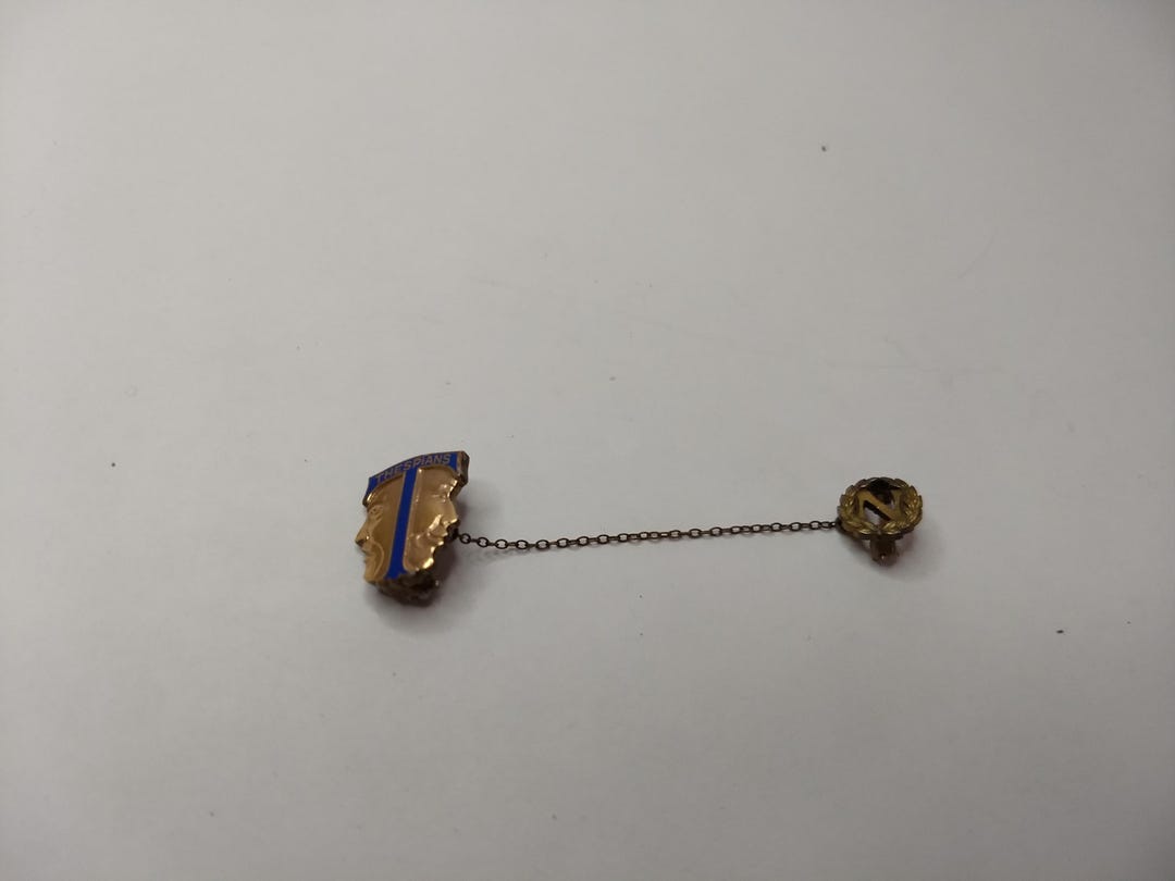 Vintage Thespian International Society Fraternity Sweater Lapel Pin ...