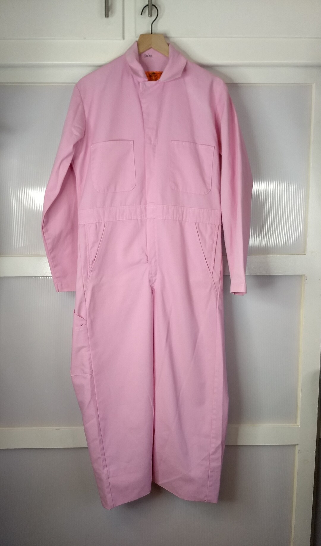 Vintage Red Kap Bubblegum Pink Coveralls Zipper Pockets Altered Leg Hem ...