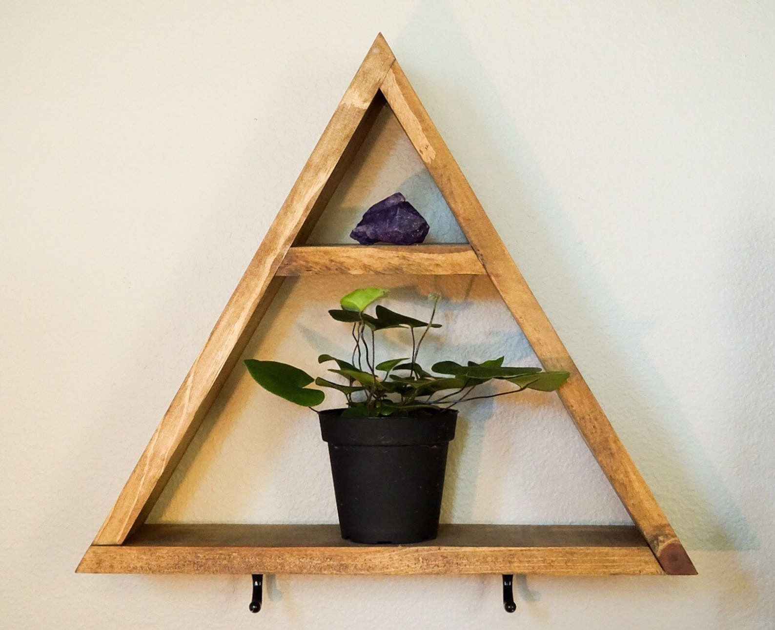 Triangle Wall Decor Shelving With Hanging Hooks - Etsy