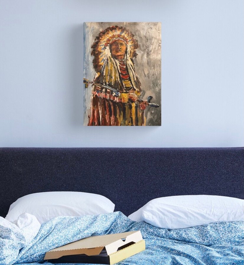 Sitting Bull Art Canvas Print - Etsy