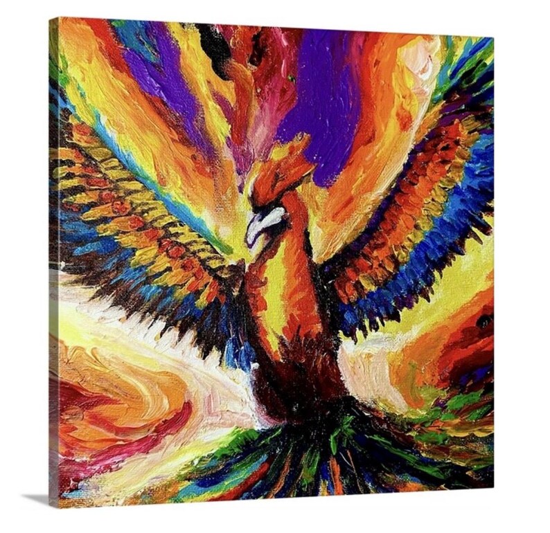 Phoenix Rising Above the Ashes Canvas Print - Etsy