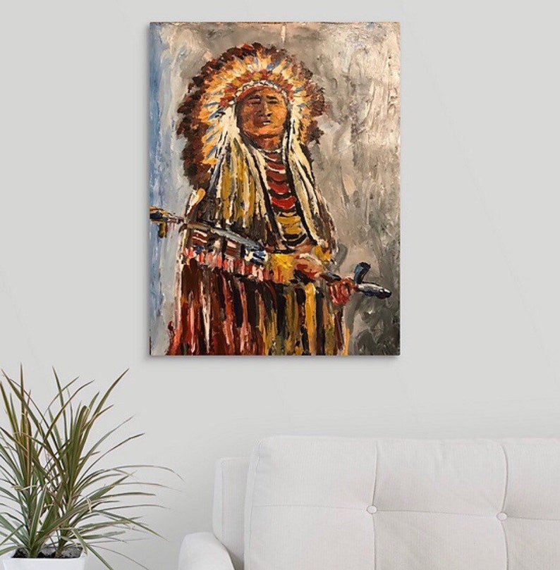 Sitting Bull Art Canvas Print - Etsy