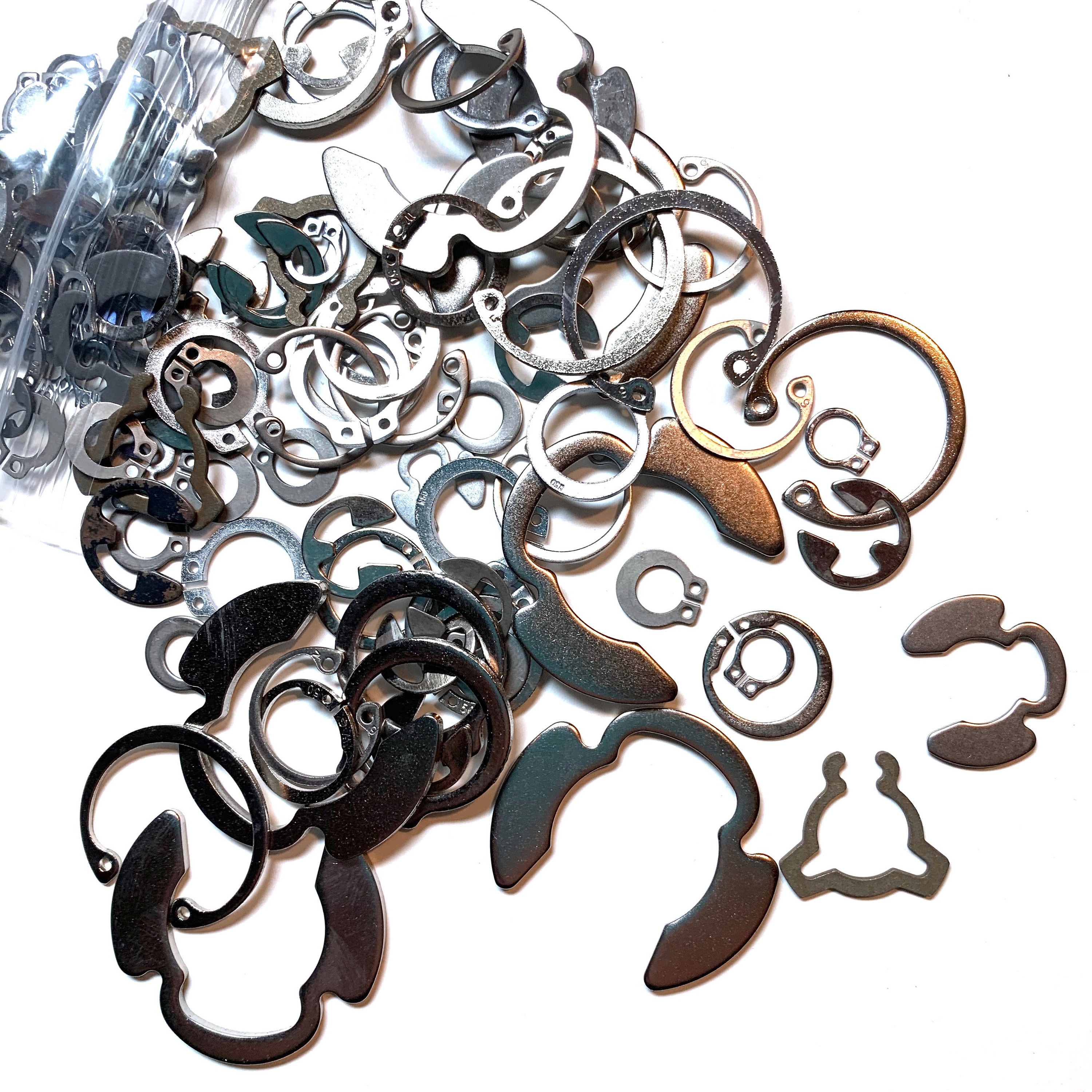 Silver Metal RETAINING RINGS Industrial Connectors for Jewelry ...