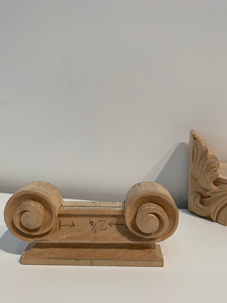 3 Hand Carved and Fluted Wood Pieces for Furniture, Home Decor ...