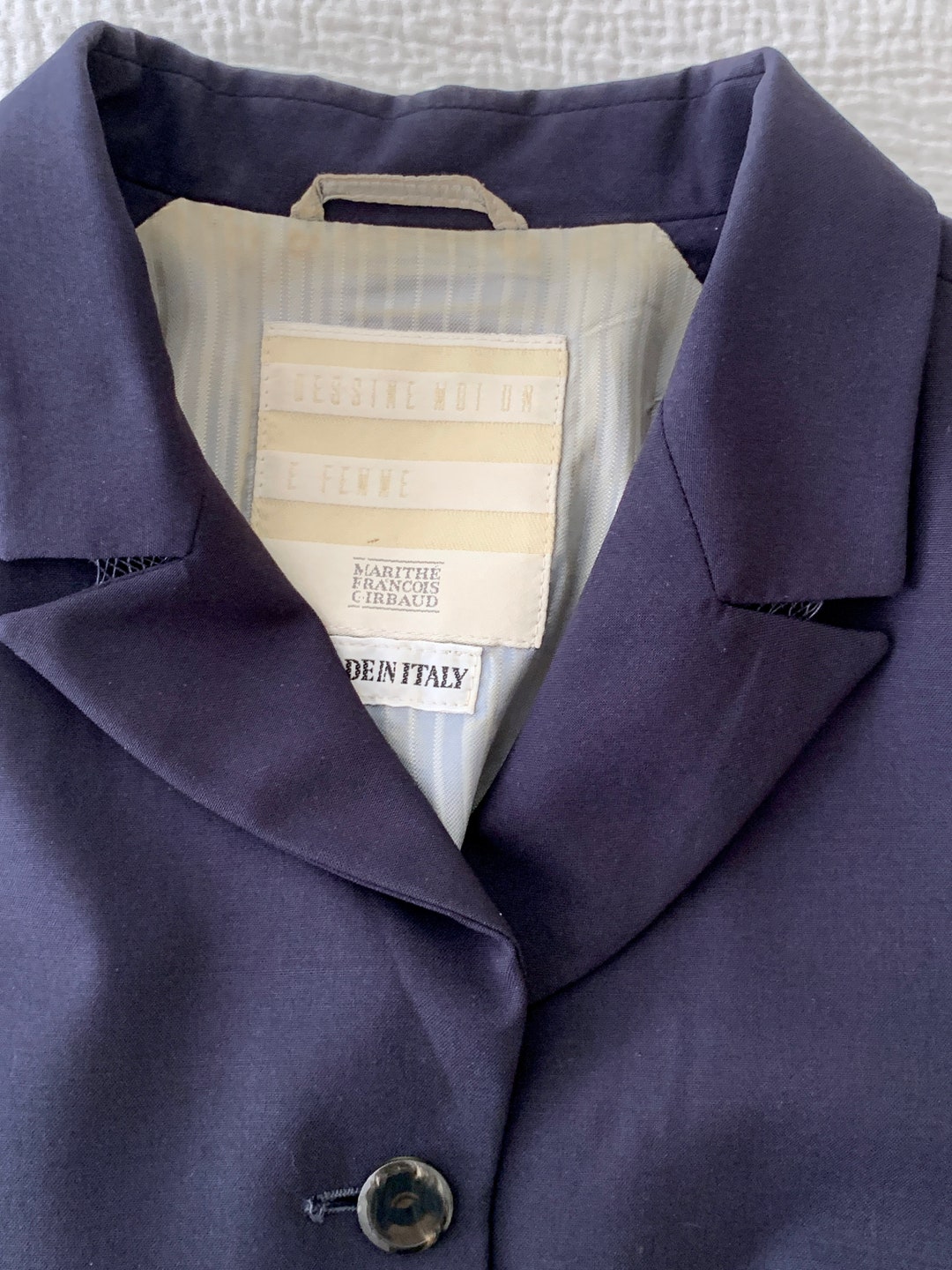 Vintage Dark Blue Italian Wool Jacket MARITHÉ + FRANÇOIS GIRBAUD ...