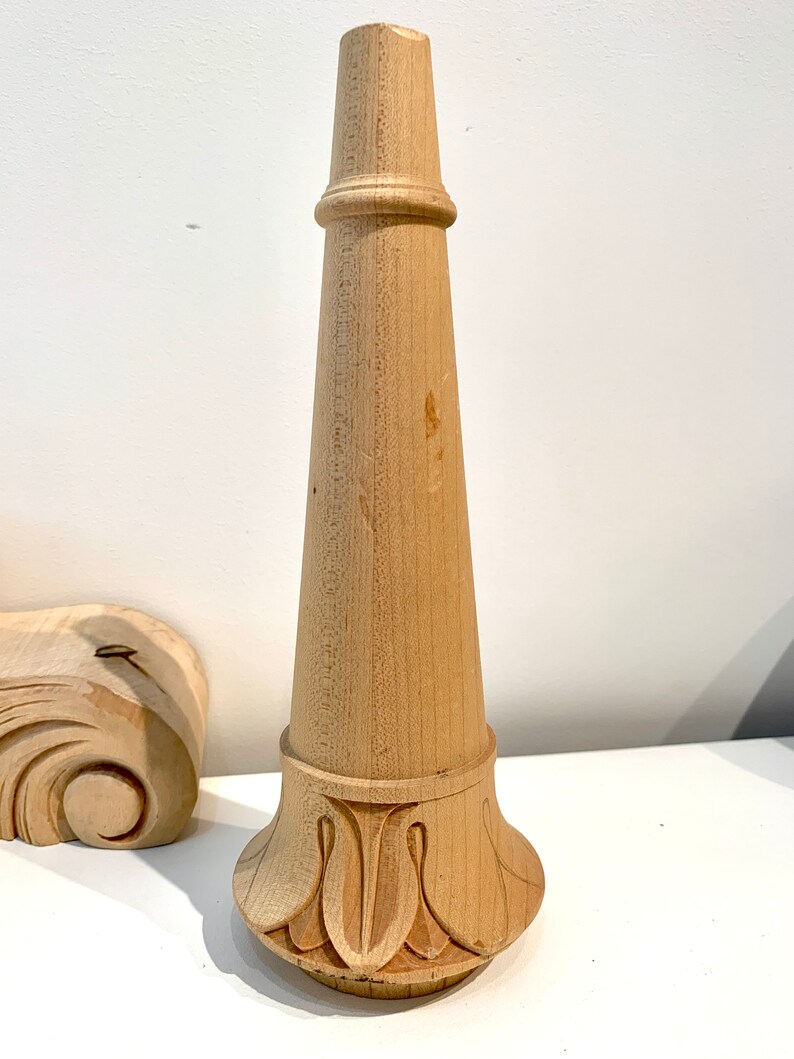 3 Hand Carved and Fluted Wood Pieces for Furniture, Home Decor ...
