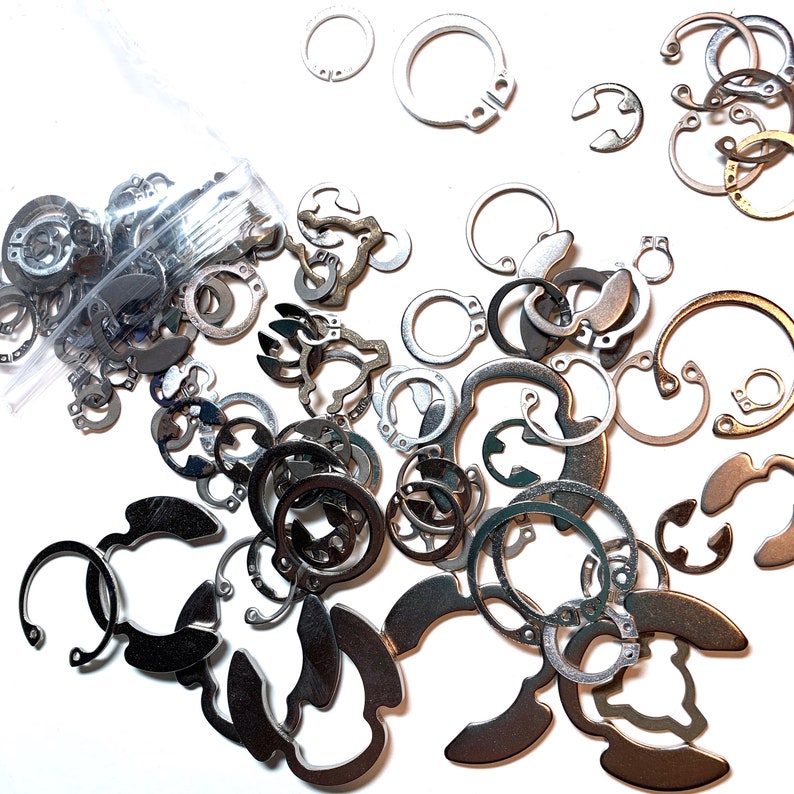 Silver Metal RETAINING RINGS Industrial Connectors for | Etsy