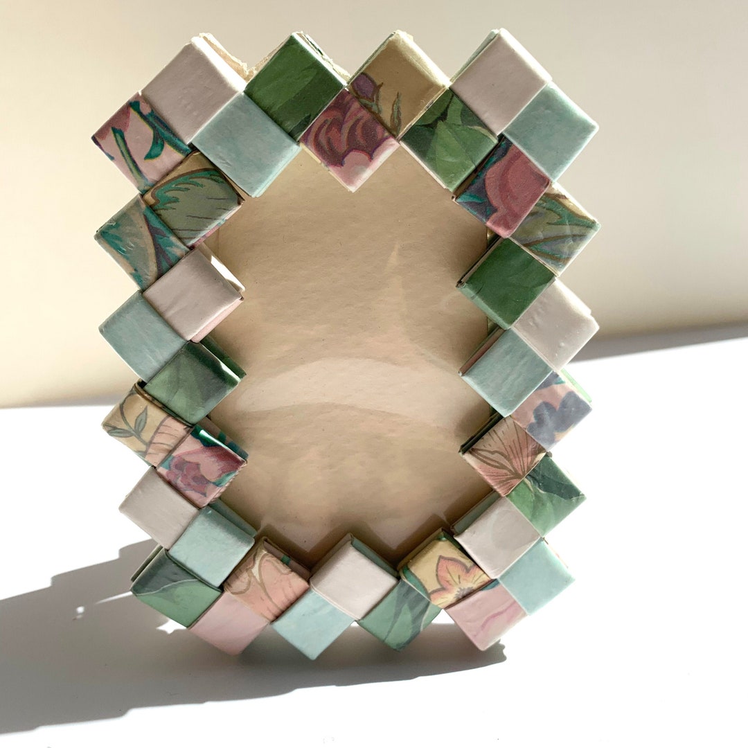 Vintage Handmade Folded Paper Wrapper FRAMES, Prison Art, Recycled ...