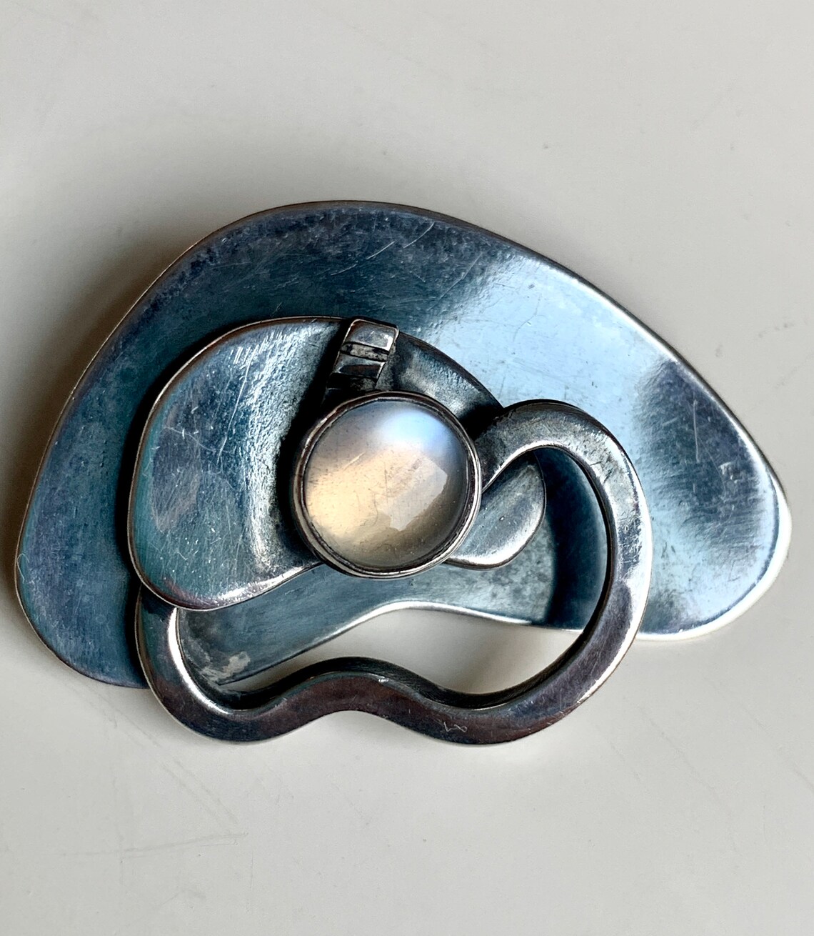 Rare Vintage Hurst Kingsbury Moonstone & Sterling Silver Modernist ...