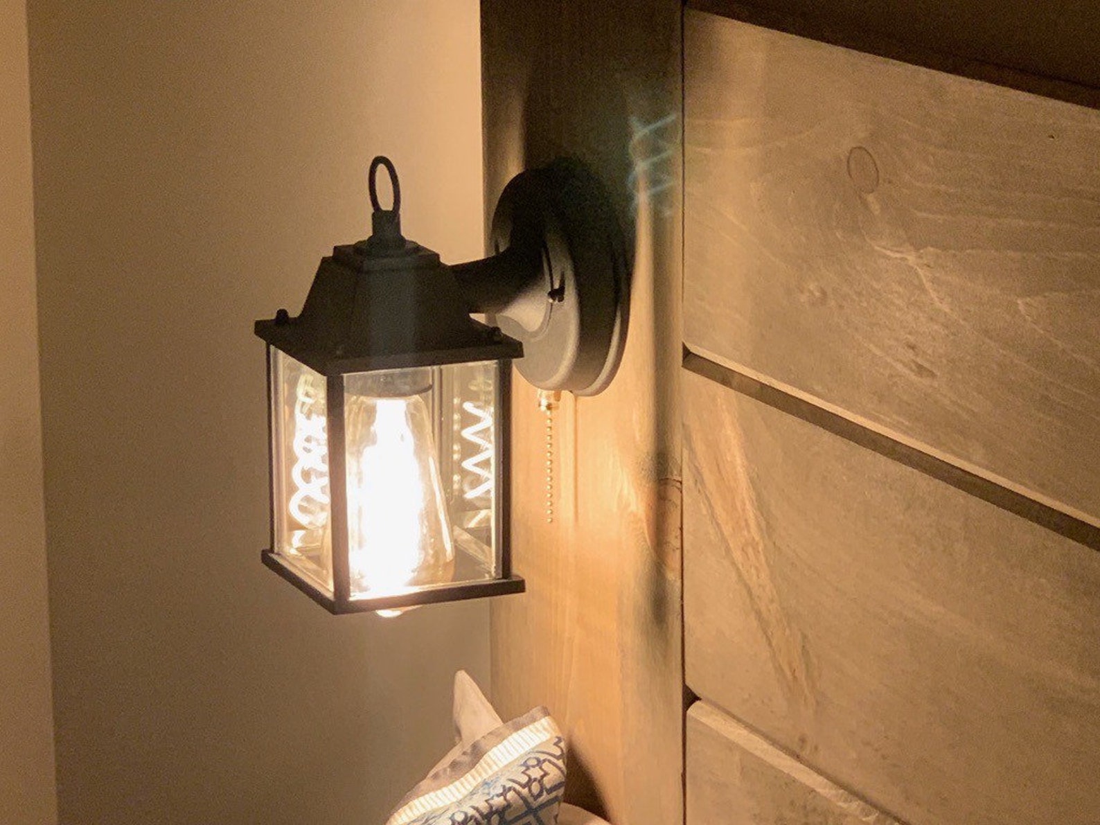 Floating Wall Mounted Wood Headboard With Independent Lamps - Etsy