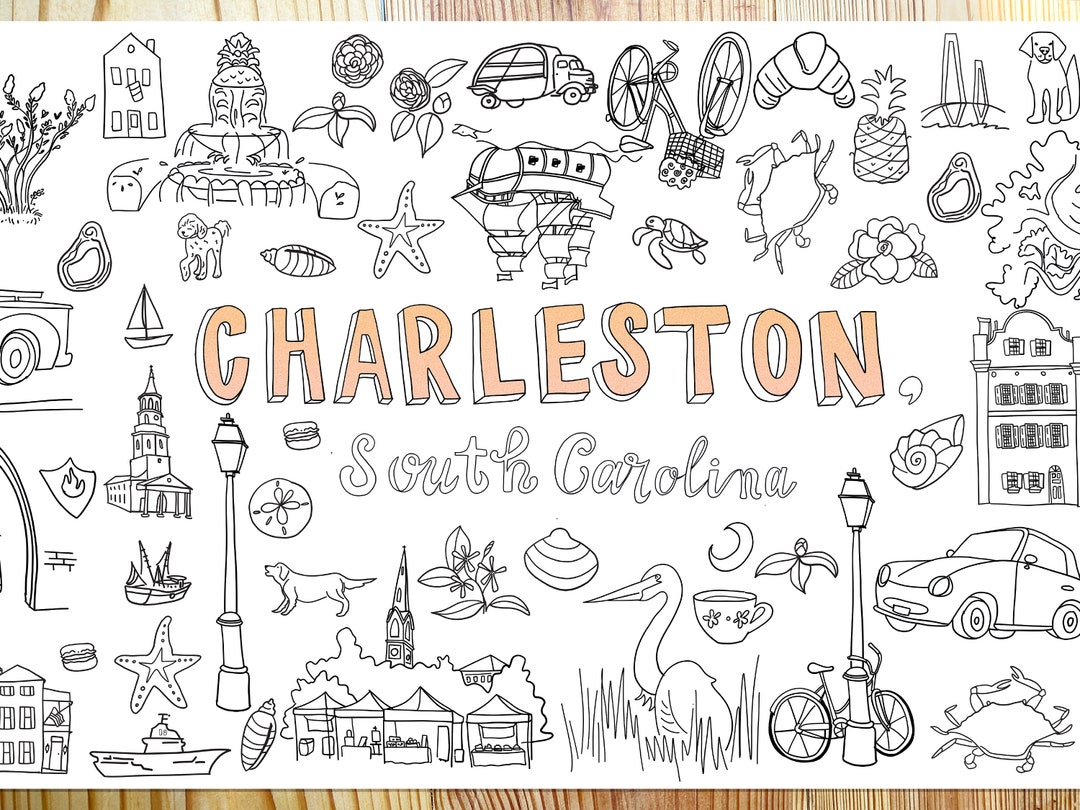 Charleston Themed Coloring Banner Giant Coloring Page Party - Etsy