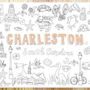 Charleston Themed Coloring Banner, Giant Coloring Page, Party Table ...