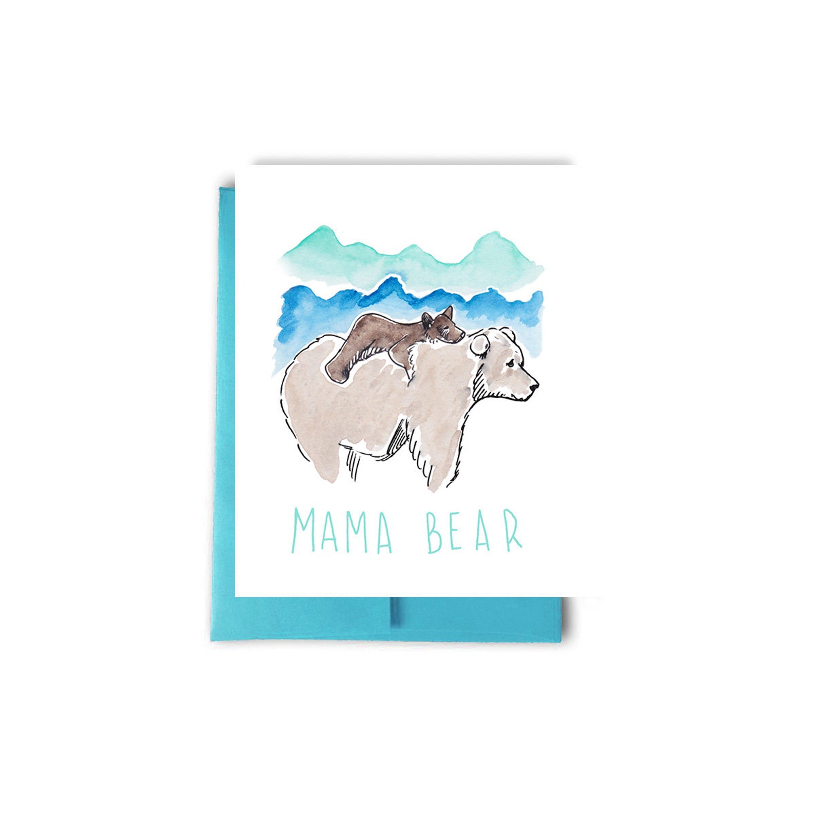 Mama Bear Card Mother's Day Card Mama Bear Baby Bear - Etsy