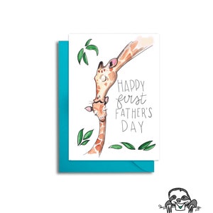 Giraffe Dad and Baby Card, First Father's Day Card, 1st Father's Day ...
