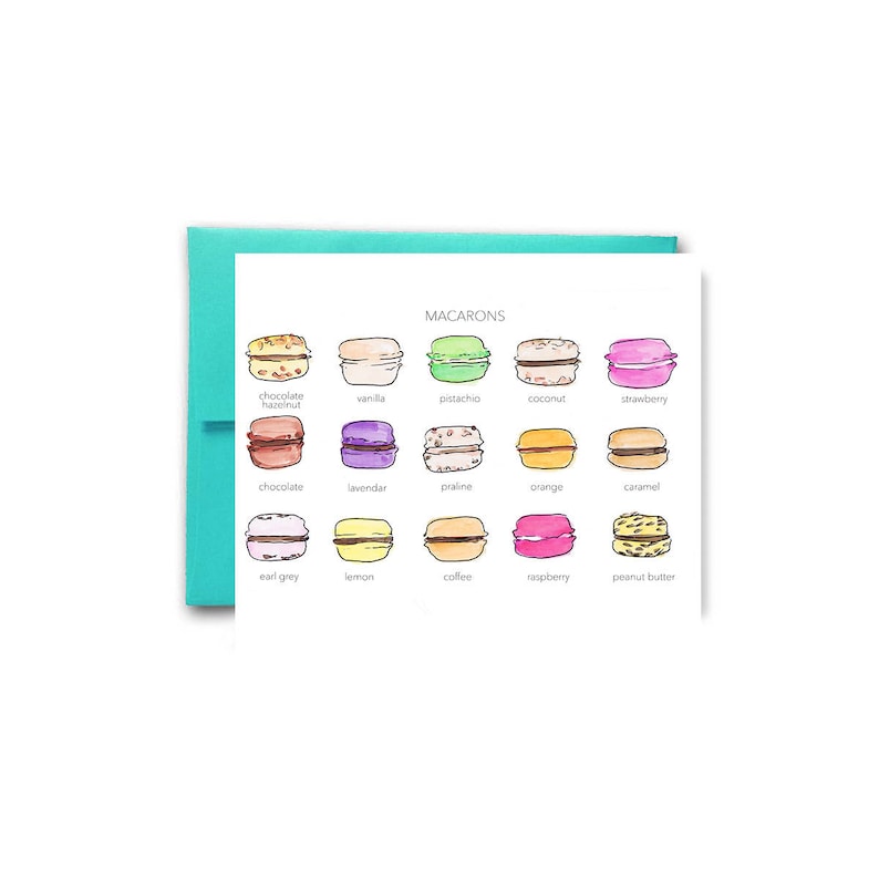 Macaron Card French Macarons French Dessert Card Card for - Etsy