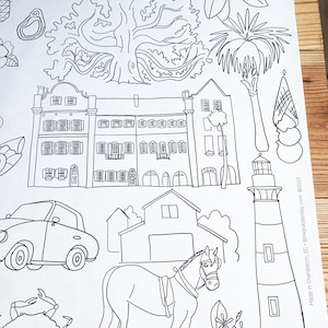 Charleston Themed Coloring Banner, Giant Coloring Page, Party Table ...