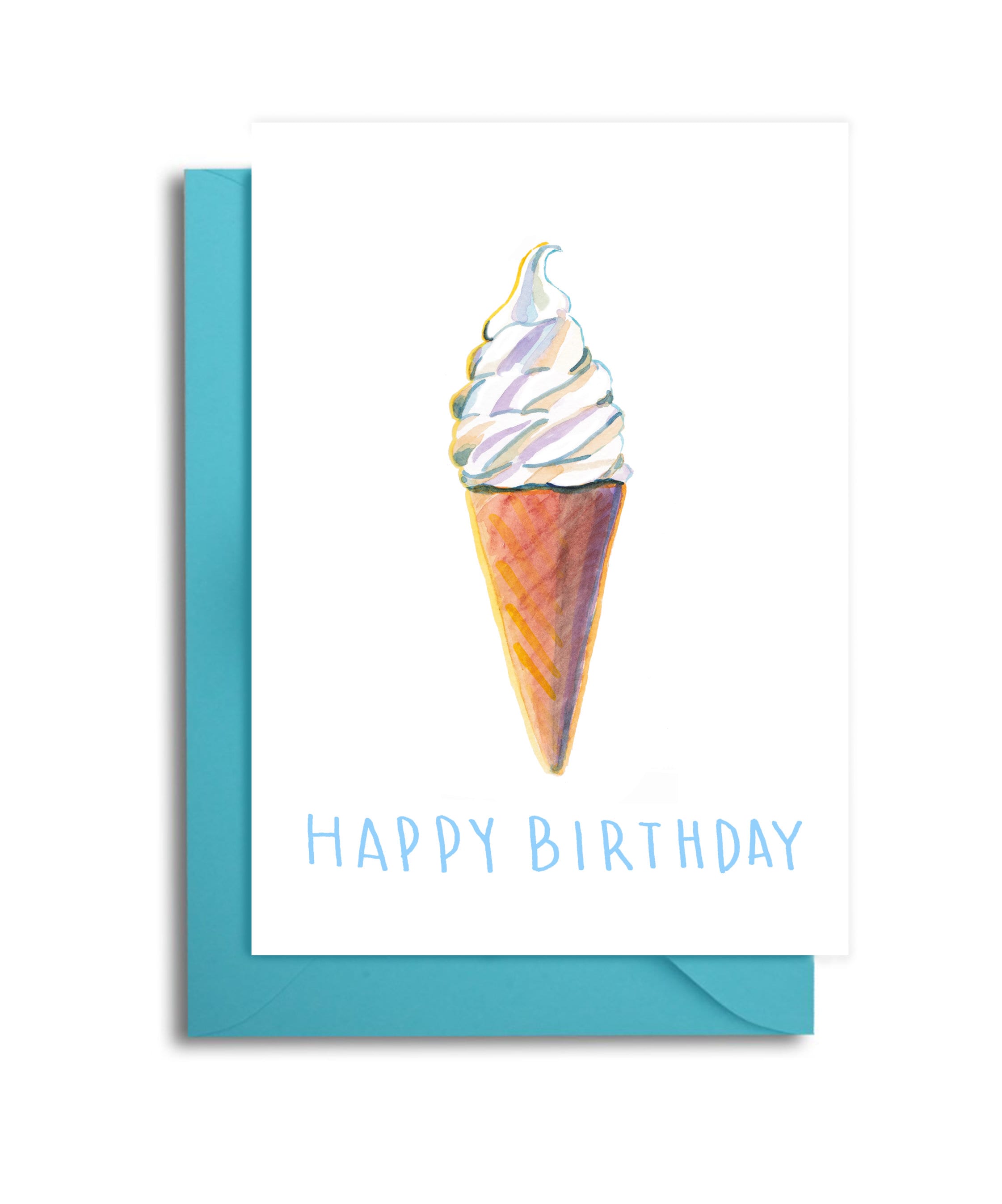 Ice Cream Cone Birthday Card, Birthday Card, Card for Ice Cream Lover ...