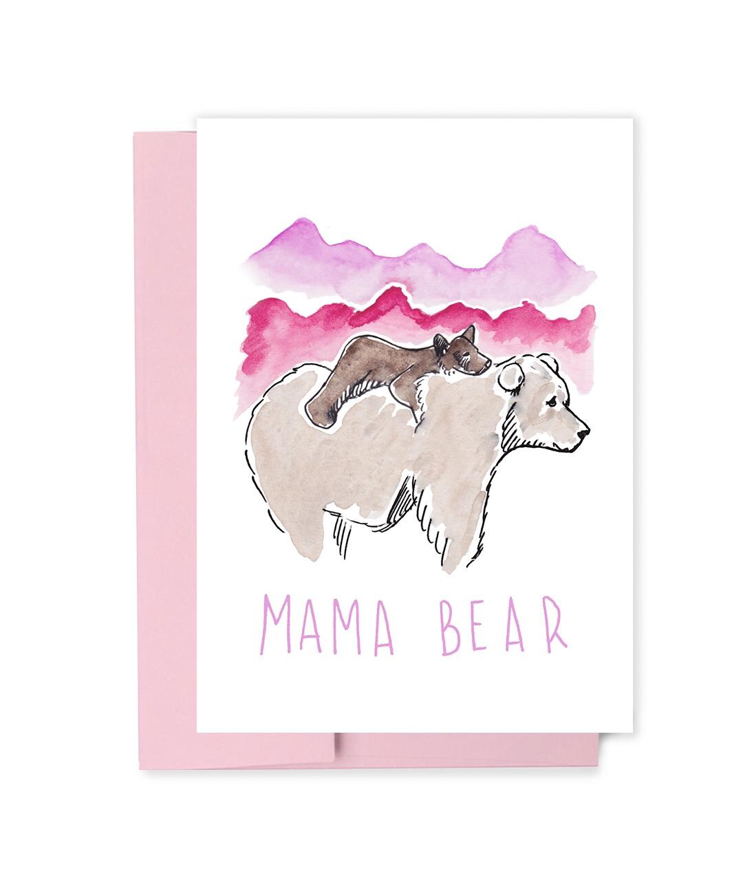 Girl Mom Mama Bear Card, Mother's Day Card, Mama Bear Baby Bear, Card ...