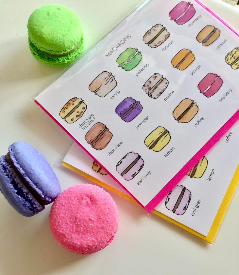 Macaron Card French Macarons French Dessert Card Card for - Etsy